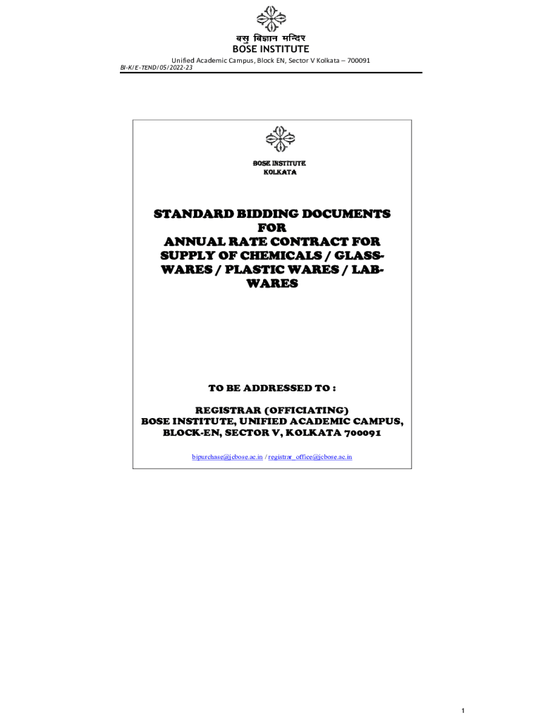 Fillable Online 700091 BIDDING DOCUMENTS For Tender Notice No. BIK/E T ...