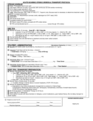 Fillable Online Initial assessment and management of acute stroke ...