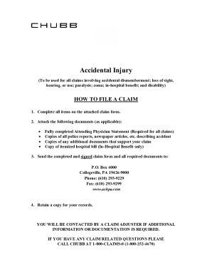 Fillable Online Accidental Injury Claim Form Fax Email Print - pdfFiller