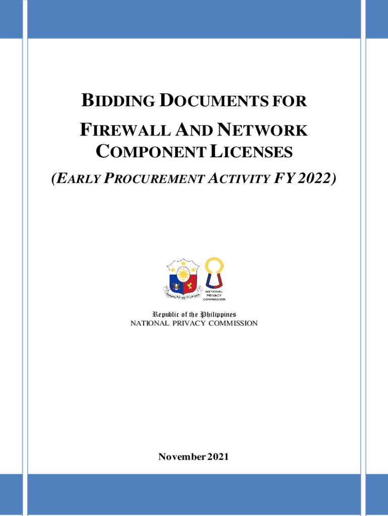 Fillable Online BIDDING DOCUMENTS FOR FIREWALL AND NETWORK ... Fax Email Print - pdfFiller