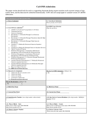 Fillable Online Cal-OMS Administrative Discharge Form Fax Email Print ...