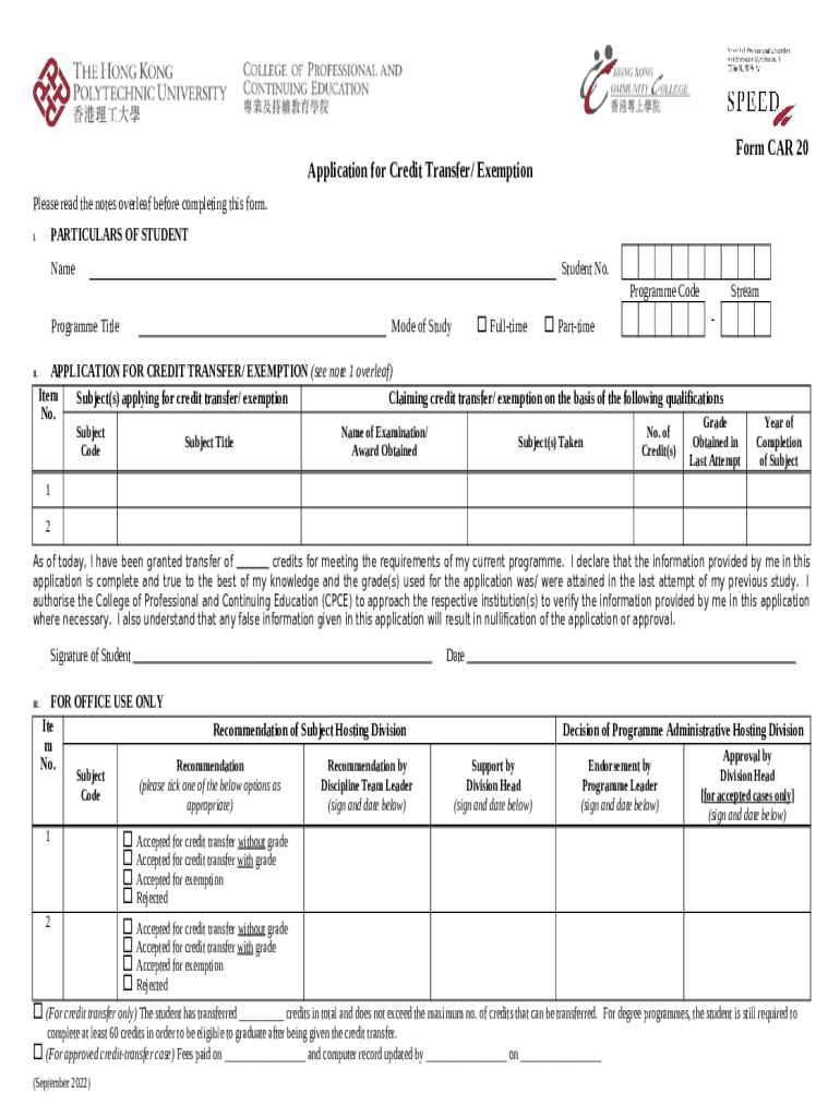 CREDIT TRANSFER CLAIM - Collaborative Centre name Doc Template | pdfFiller