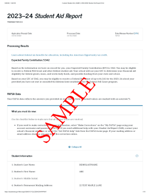 Fillable Online 202324 Student Aid Report Fax Email Print - pdfFiller