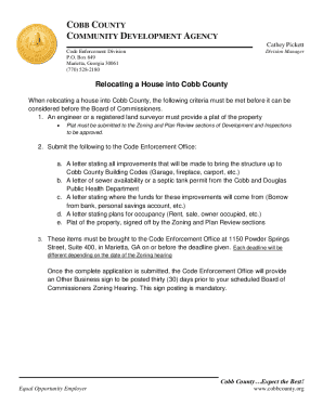 Fillable Online Code Enforcement Hearing Delayed - Cobb County ...