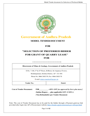 Fillable Online mines ap gov model tender document for "selection of ...