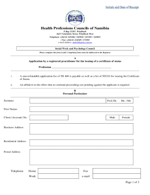 Fillable Online Nursing Council Of Namibia - Fill Online, Printable ...
