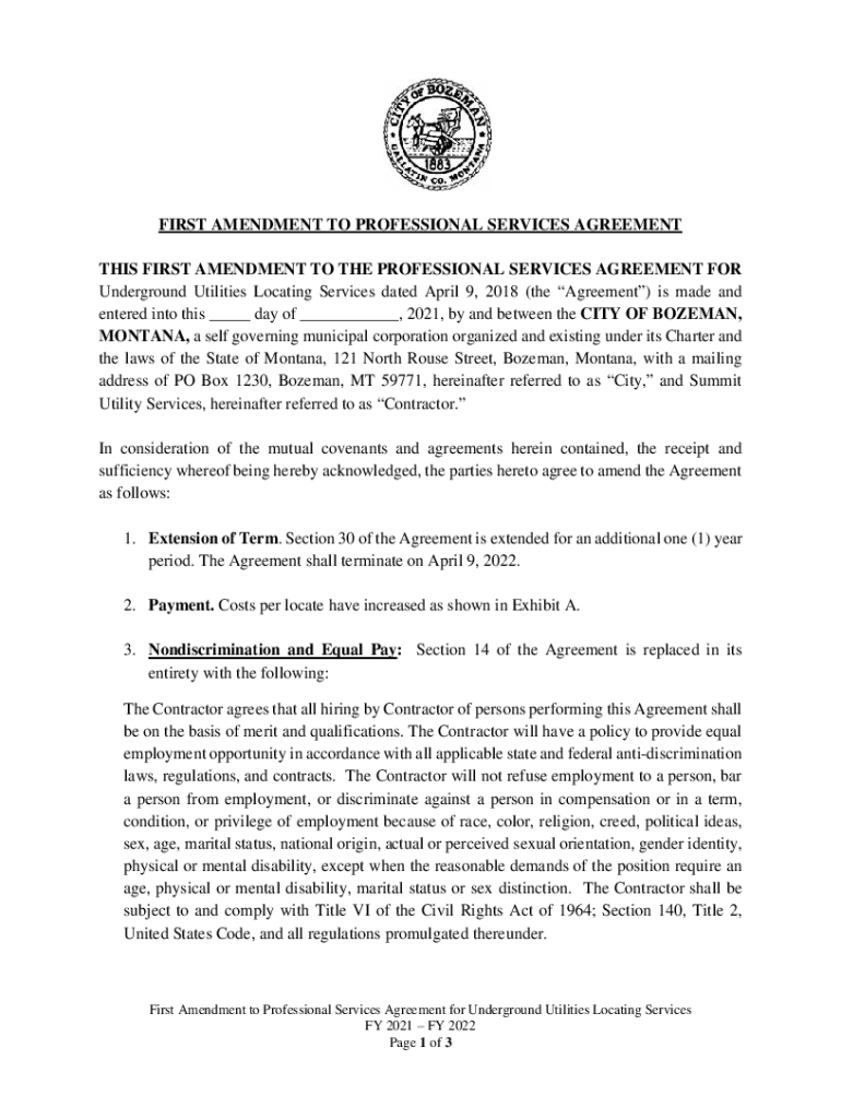 Fillable Online First Amendment to the Professional Services Agreement - AWS Fax Email Print ...