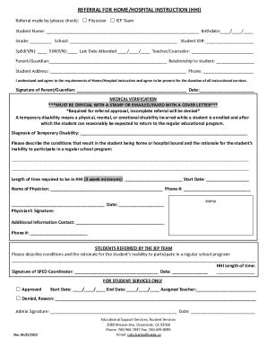 Fillable Online HOME/HOSPITAL SERVICES REQUEST FORM Fax Email Print ...