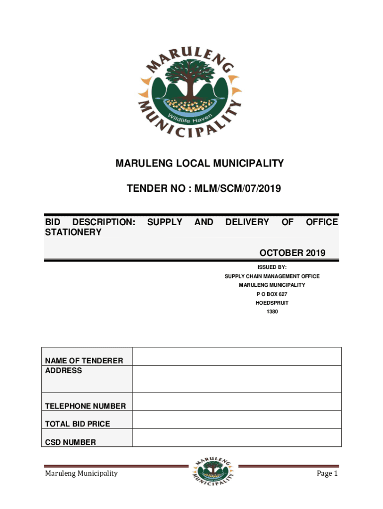 Fillable Online ADDENDUM - Maruleng Municipality Fax Email Print - pdfFiller