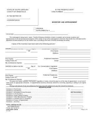 STATE OF SOUTH CAROLINA IN THE PROBATE COURT ... Doc Template | pdfFiller