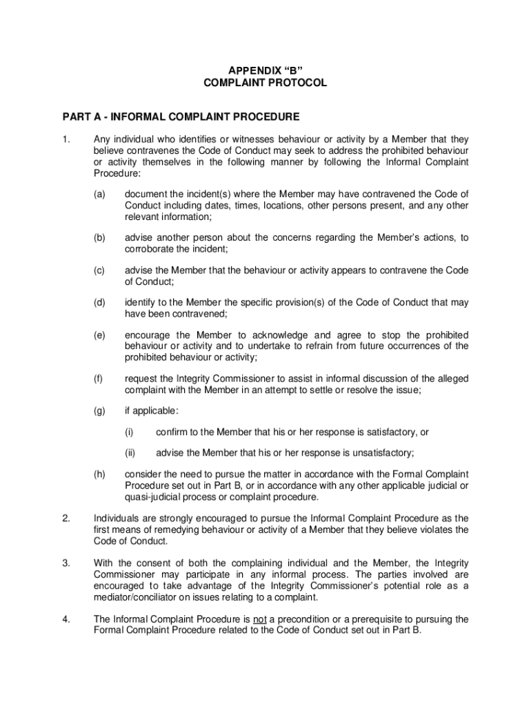 Fillable Online EG-Complaint-Protocol--Appendix-A--Code-of-Conduct--- ... Fax Email Print ...