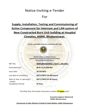 Fillable Online Supply, Installation, Testing and Commissioning of ...