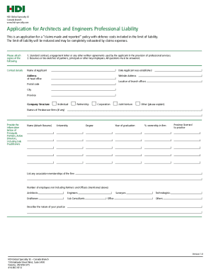 Fillable Online Application for Architects and Engineers Professional ...