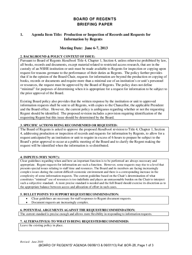 Fillable Online Submitting Information and Action Items for Consideration by ... Fax Email Print ...