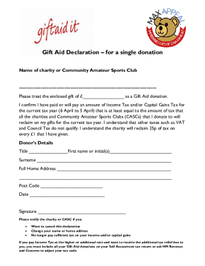 Fillable Online How to claim Gift Aid: a guide for charities Fax Email ...