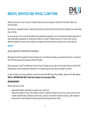 medical services and travel claim eml Doc Template | pdfFiller