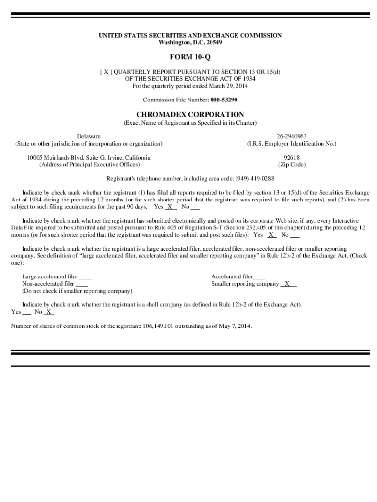 Fillable Online ChROMADEx CORPORATION Fax Email Print - pdfFiller