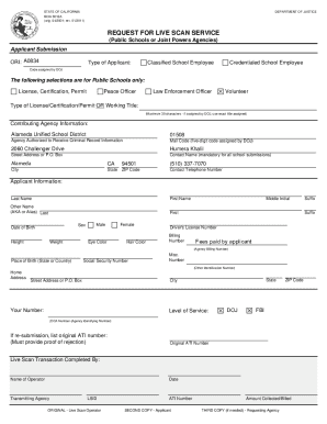 Fillable Online California School Employee Live Scan Form BCIA 8016A ...