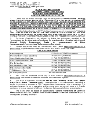 Fillable Online Online bids are invited on single stage two bid system ...