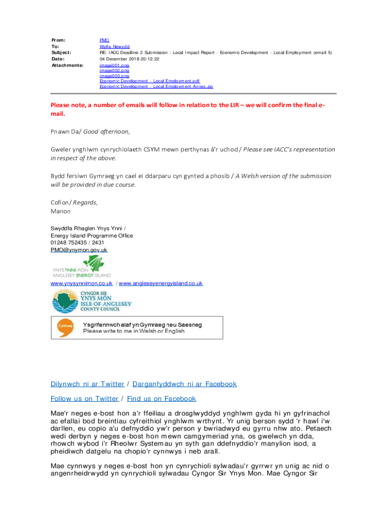 Fillable Online infrastructure planninginspectorate gov Local Employment (email 5) - National ...