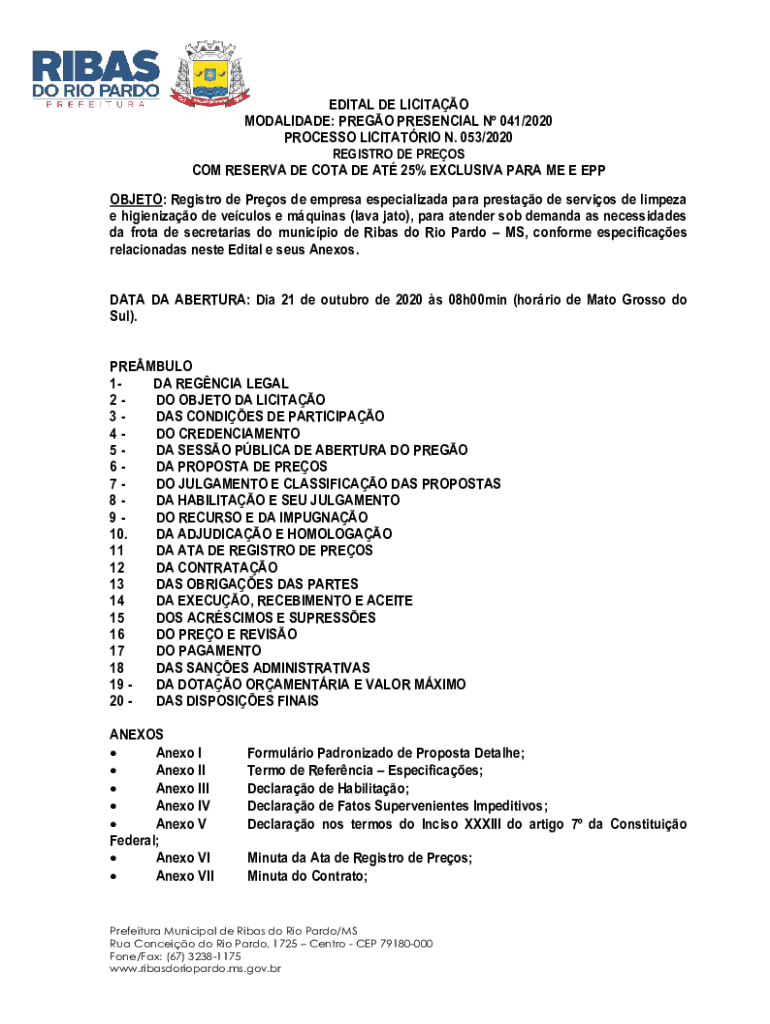 Fillable Online LICITAO COM COTA RESERVADA PARA ME EPP MEI ... Fax Email Print - pdfFiller