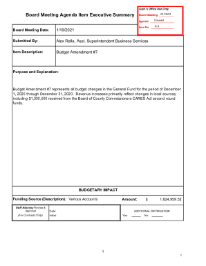 Fillable Online Budget Amendment #7 Fax Email Print - pdfFiller