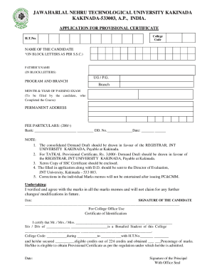 Fillable Online sircrrengg ac Apply For Certificates - jntuk Fax Email ...