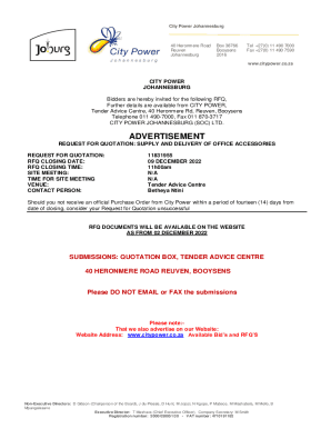 Fillable Online REQUEST FOR QUOTATION: SUPPLY AND DELIVERY OF OFFICE ...