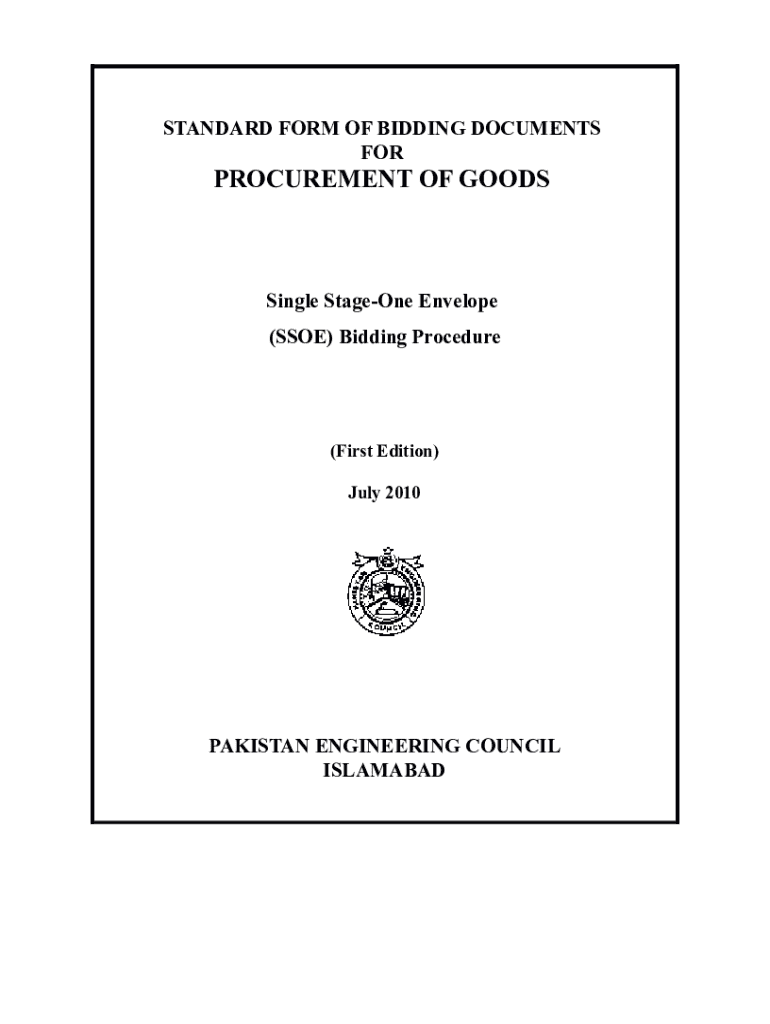Fillable Online pec org standard form of bidding documents for ...