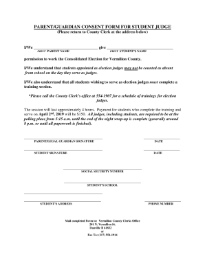 Fillable Online CONSENT FORM FOR STUDENT JUDGE - Vermilion County Fax ...