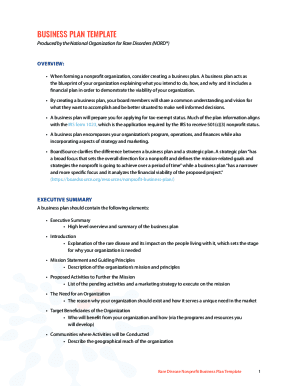 Fillable Online How to Write a Nonprofit Business Plan (with Examples ...