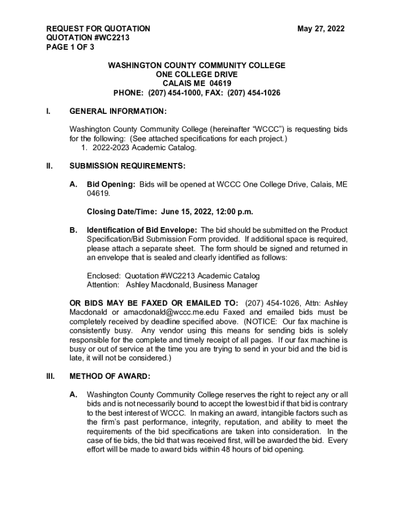 Fillable Online Request for Quotation for a Campus-Wide Wireless ...