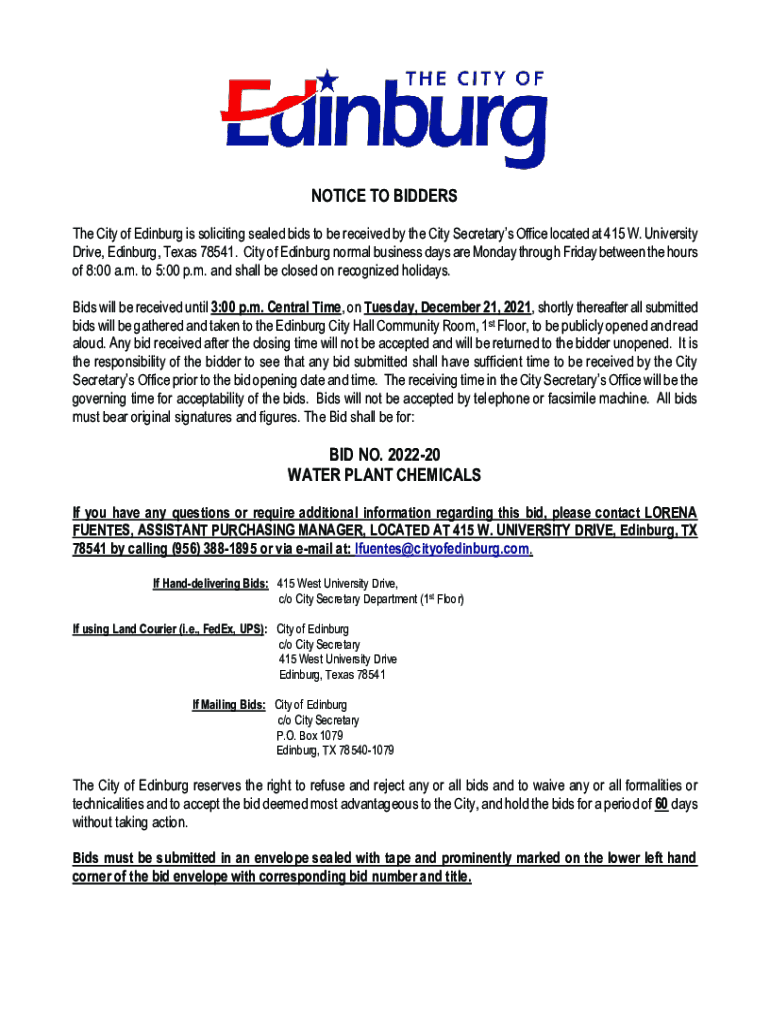 Fillable Online Open Bid Notices Fax Email Print - pdfFiller