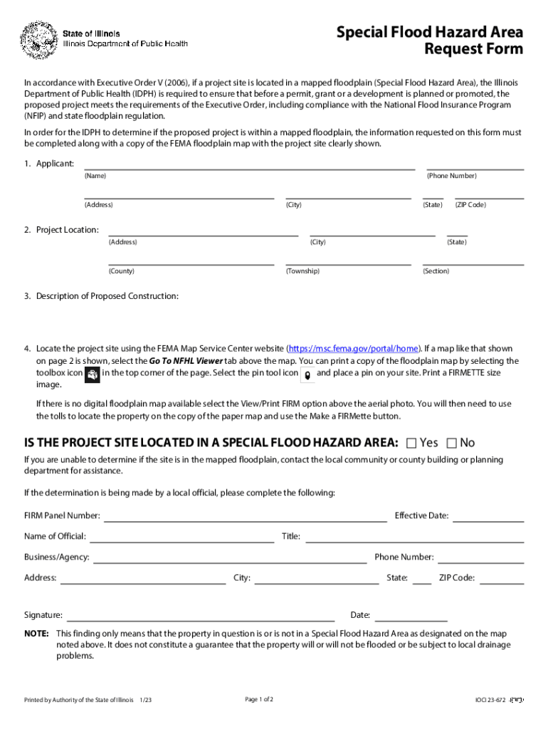 Fillable Online Special Flood Hazard Area Location Request Form Fax Email Print - pdfFiller