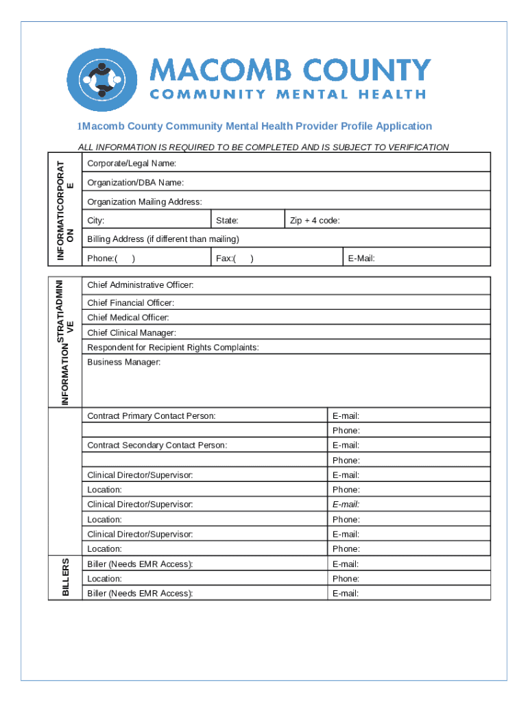 A - Provider Profile Application.docx Doc Template | pdfFiller