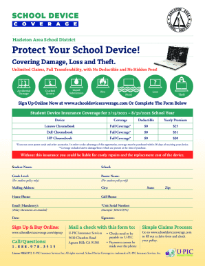 Fillable Online Protect Your School Device! - Hazleton Area School ...