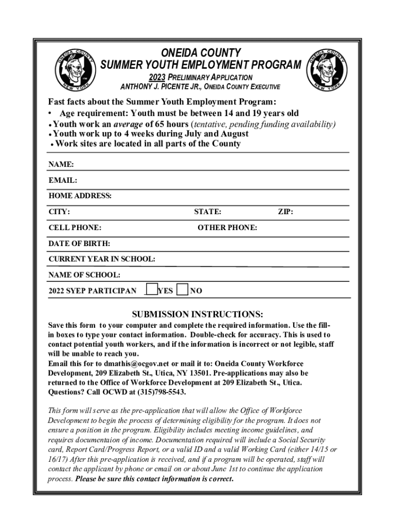 Fillable Online Summer-Youth-Employment-Program-Worksite-Request-Form ...