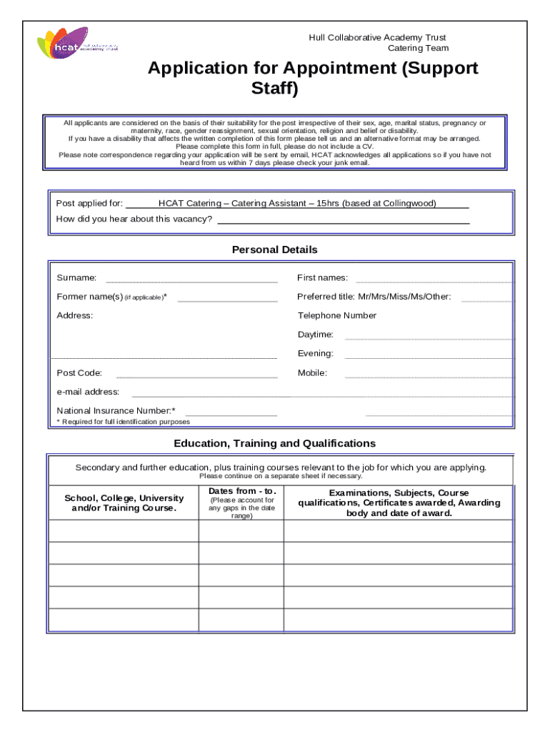 Application Support staff Doc Template | pdfFiller