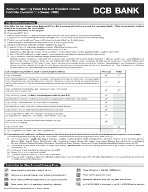 Fillable Online Fillable Online Account Opening Form For Non Resident ...