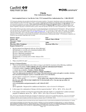Fillable Online Case Review Unit, CVS Caremark Prior Authorization Fax ...