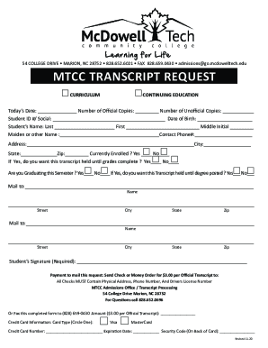 Fillable Online Curriculum Transcript Request Form Fax Email Print ...