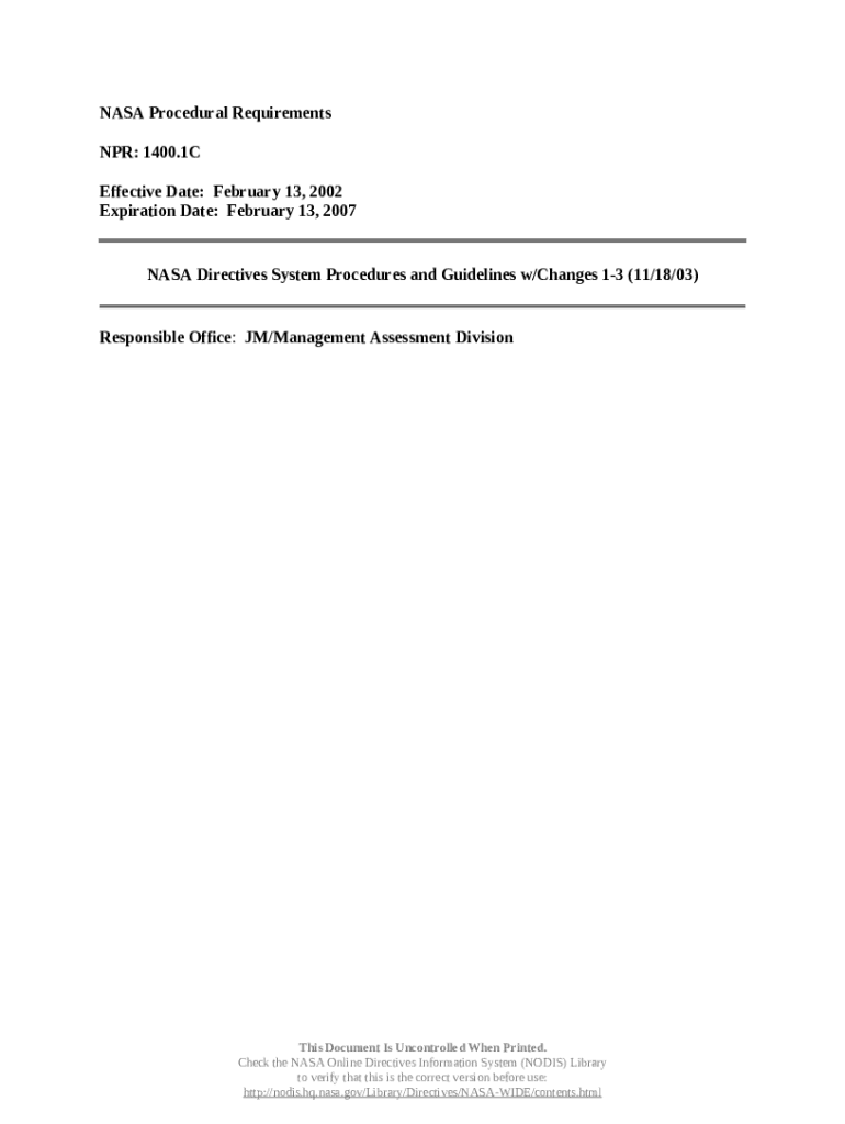 NASA Directives System Procedures and Guidelines - nodis3 gsfc nasa Doc ...