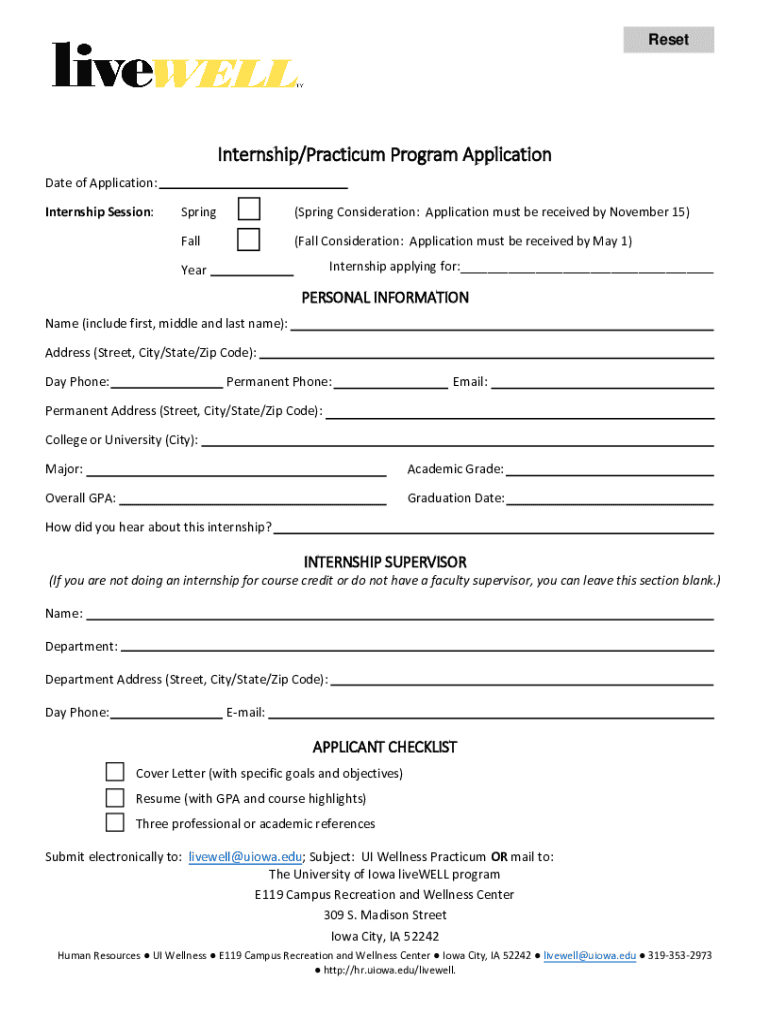 Fillable Online The Undergraduate Practicum - Department of Psychology - IUP Fax Email Print ...
