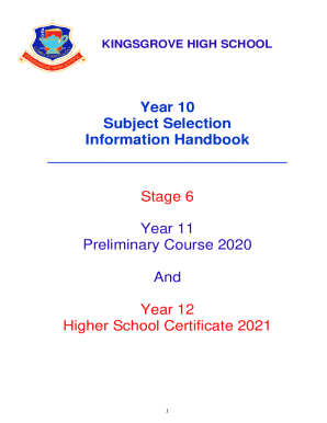 Fillable Online Year 10 Subject Selection Information Handbook Fax Email Print - pdfFiller