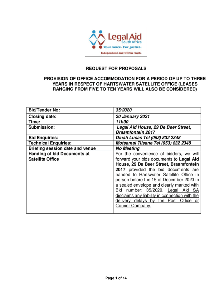 Fillable Online PROVISION OF OFFICE ACCOMMODATION FOR A PERIOD OF UP TO ...