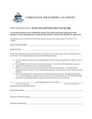 PROM GUEST PERMISSION Doc Template | pdfFiller