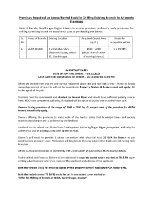 Fillable Online Premises Required on Lease/Rental Basis for Shifting ...