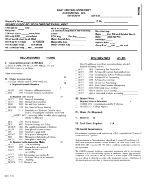 Fillable Online Degree Check Sheet - East Central University - StudyLib ...