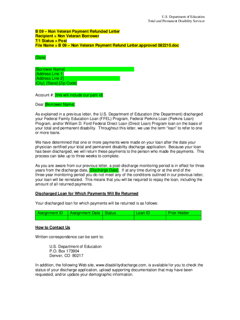 Fillable Online library nclc 3. Sample Letter to Veteran Approving ...