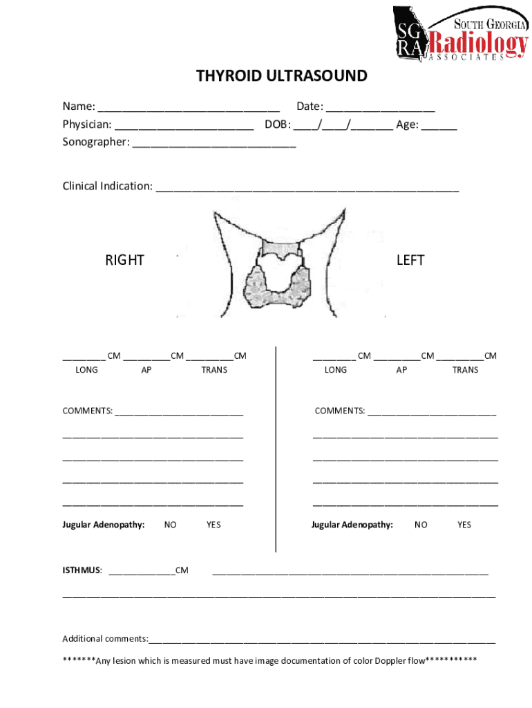 Fillable Online The Role of Ultrasound in Hypothyroidism, Technique ...